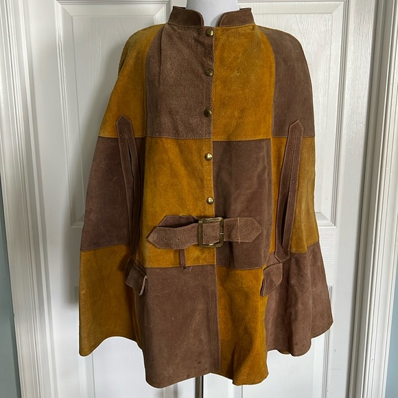 Vintage | Jackets & Coats | Vintage Leather Patchwork Cape | Poshmark